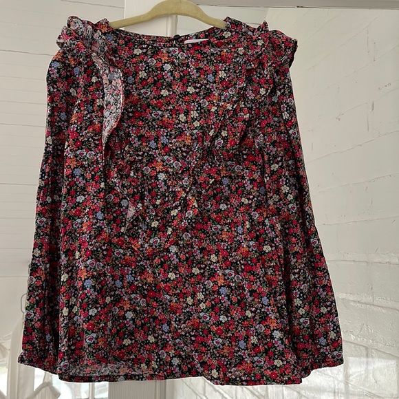 Zara | Shirts & Tops | Zara Soft Ditsy Floral Print Ruffle Blouse 6 ...